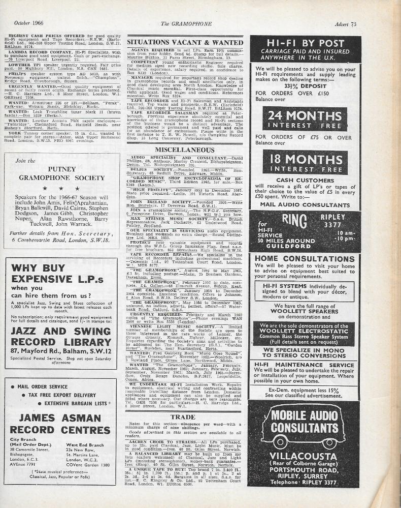 James Asman Record Centre/The London Club Record Shop